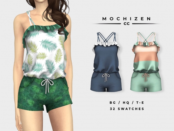mochizen cc - ruffled romper - загрузить для Симс 4