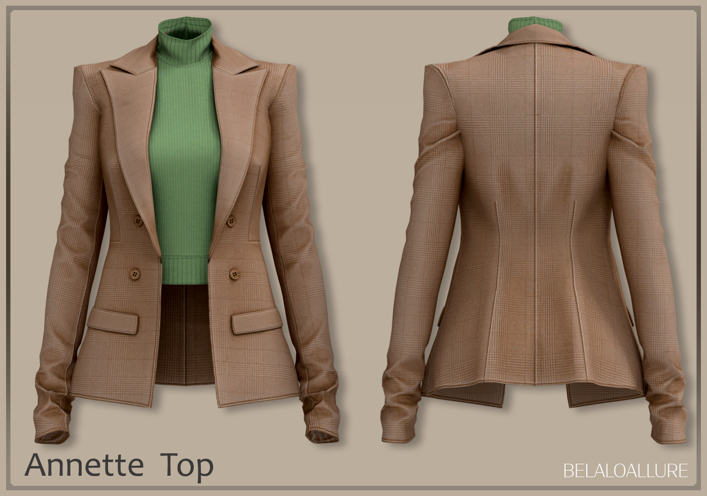Женский блейзер Annette - загрузить для Симс 4