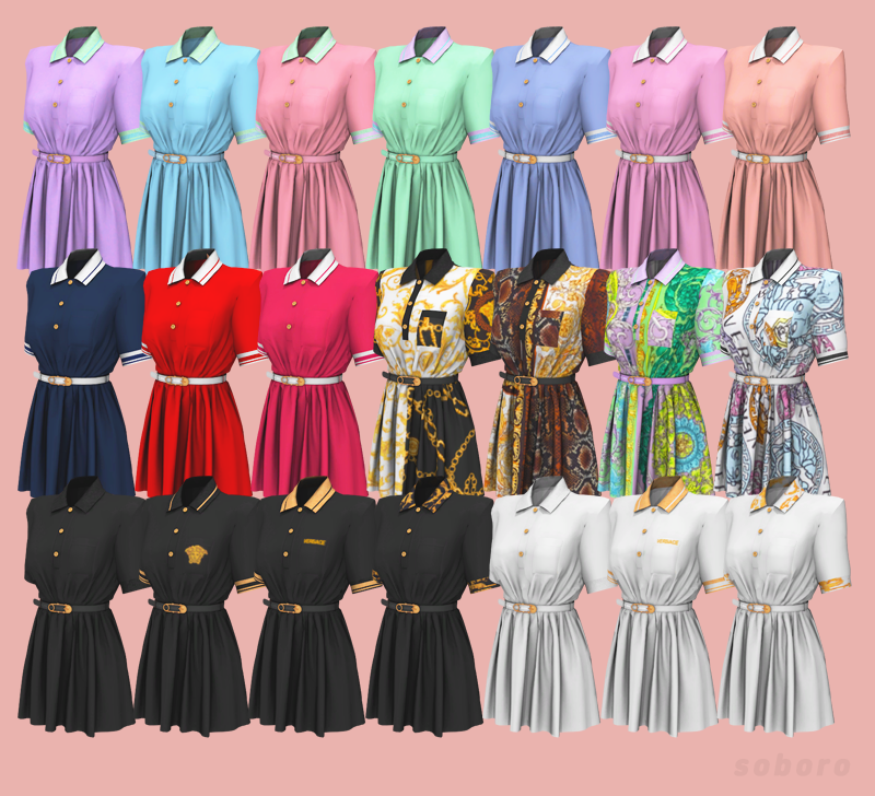 Платье Versace Viscose Sablé Mini - загрузить для Симс 4