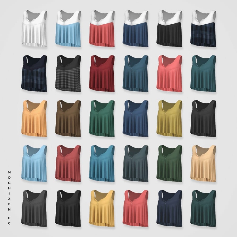 Женский топ flowy asymmetric - загрузить для Симс 4