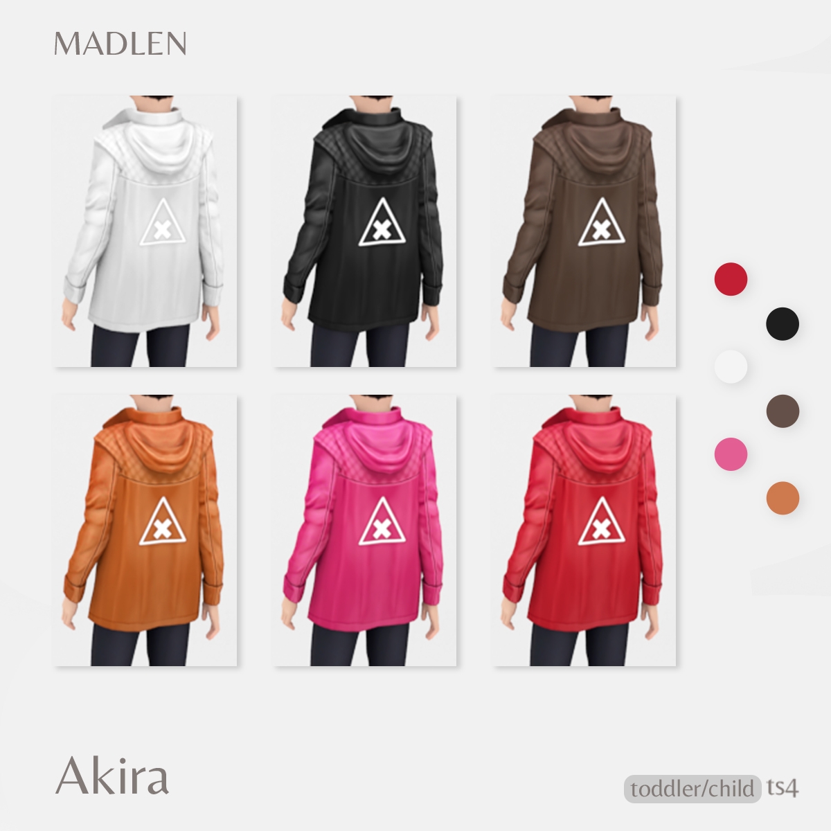 Детская куртка Akira - загрузить для Симс 4