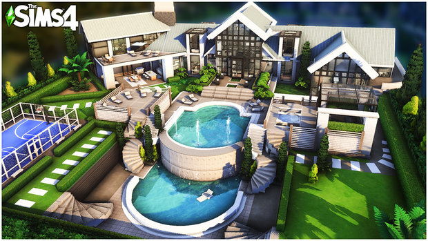 Multi Level Pool Mansion - загрузить для Симс 4