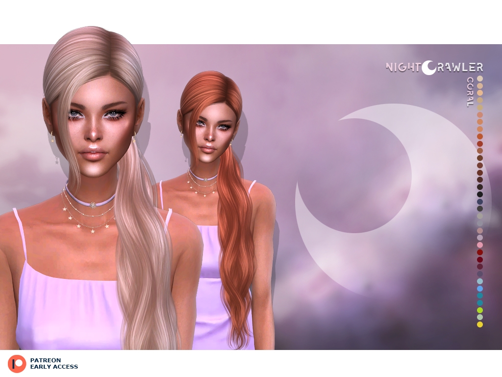 CORAL HAIR - загрузить для Симс 4