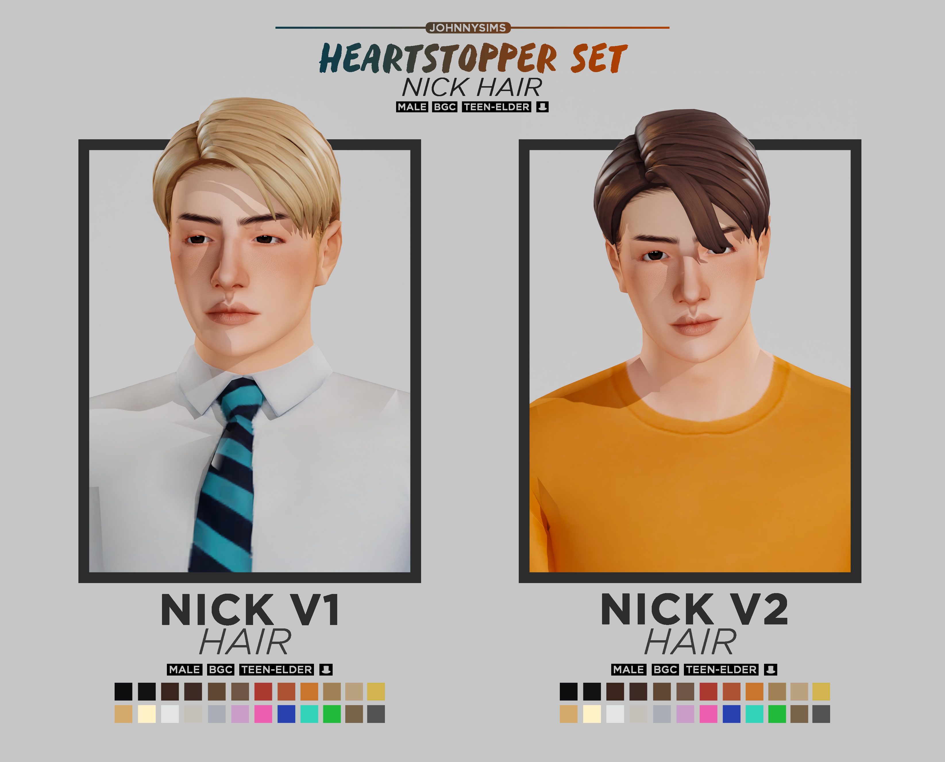 Nick Hair - загрузить для Симс 4