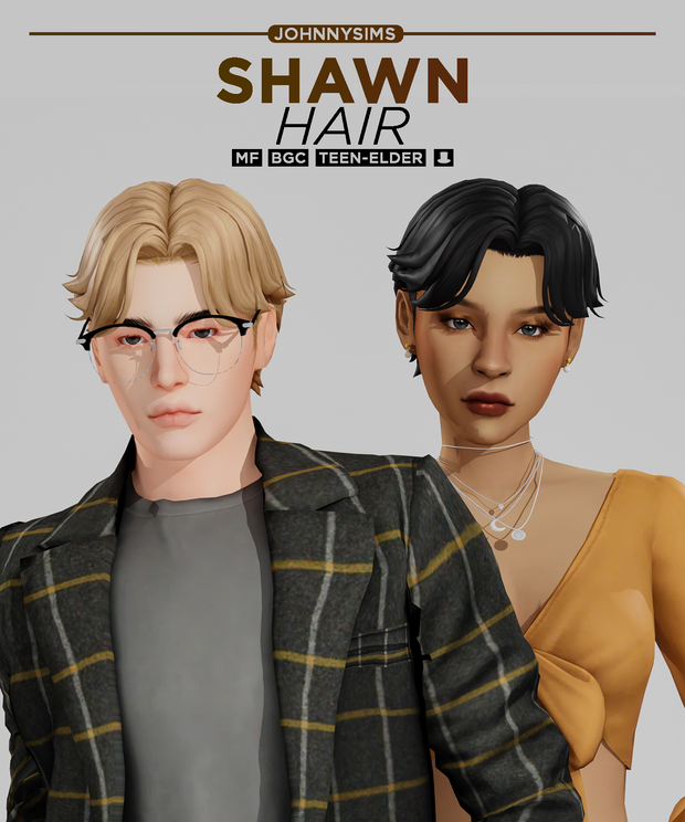 Shawn Hair - загрузить для Симс 4