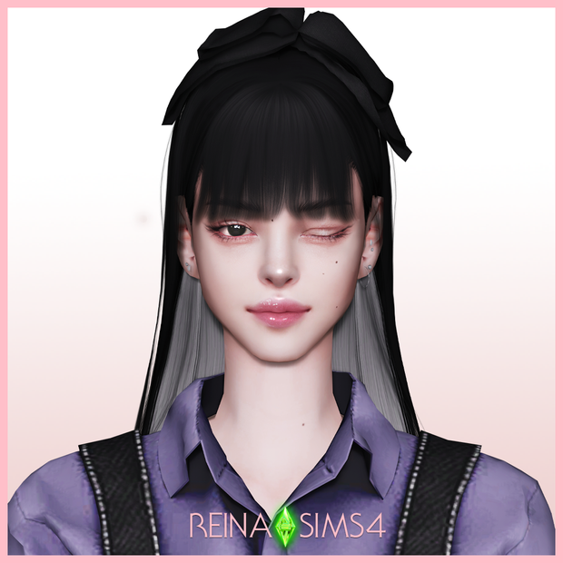 YENA HAIR & RIBBON - загрузить для Симс 4