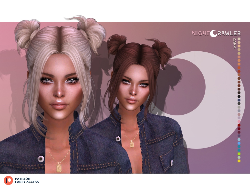 ZARA HAIR - загрузить для Симс 4
