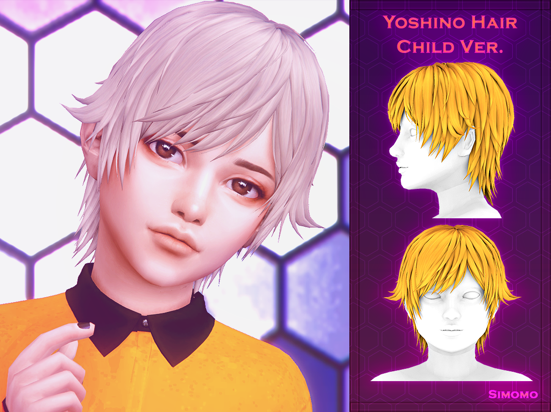 Прическа Yoshino (child) - загрузить для Симс 4