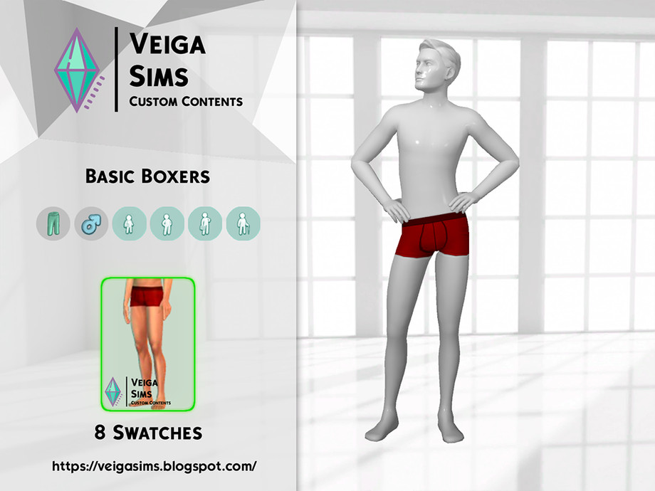 Basic Boxers Set - загрузить для Симс 4