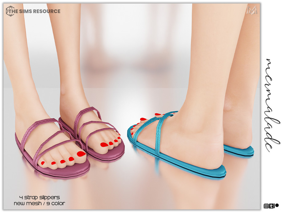 4 Strap Slippers S42 - загрузить для Симс 4