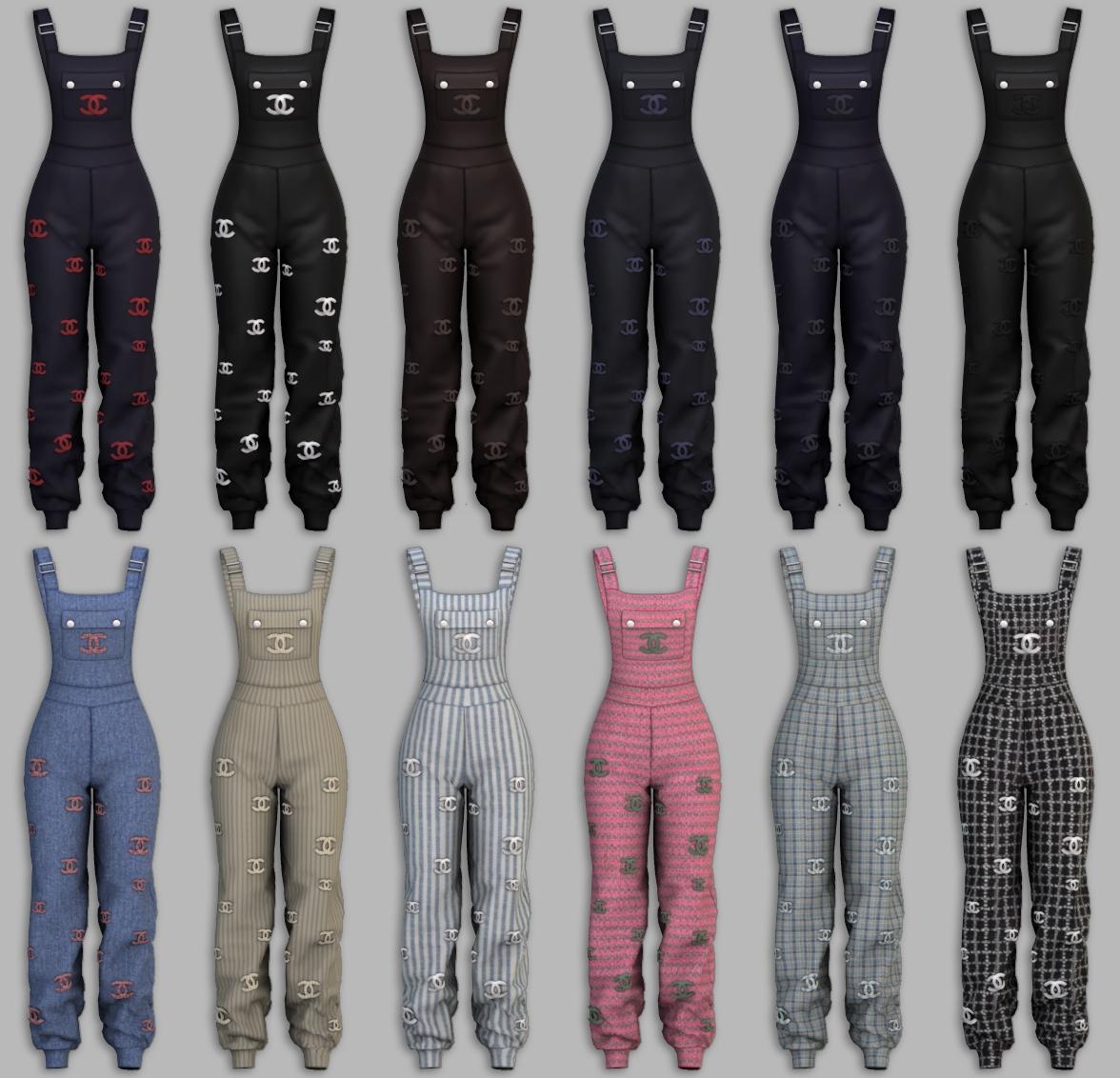 Jennie Chanel overalls - загрузить для Симс 4