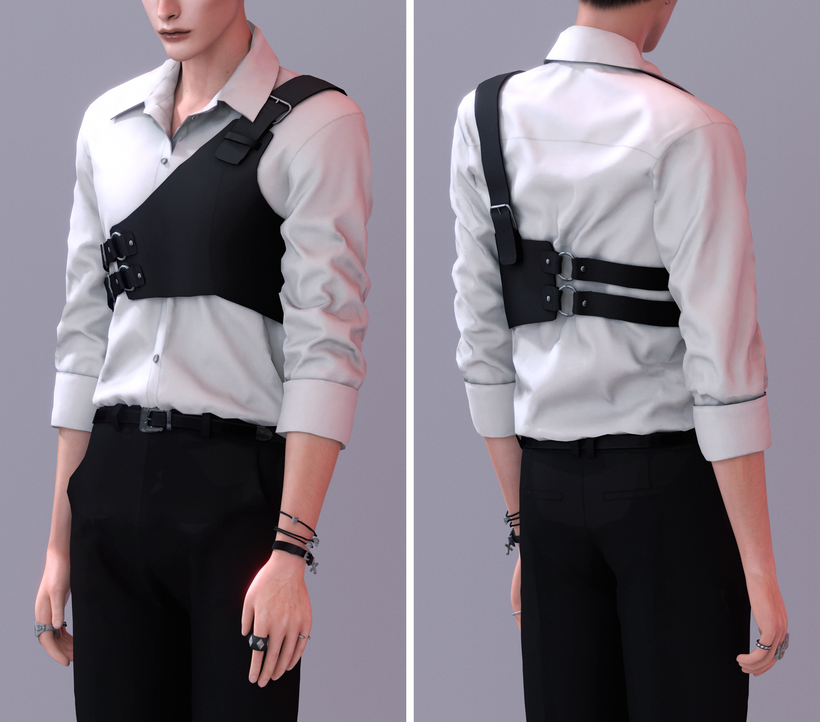 LIVED Harness Shirts - загрузить для Симс 4