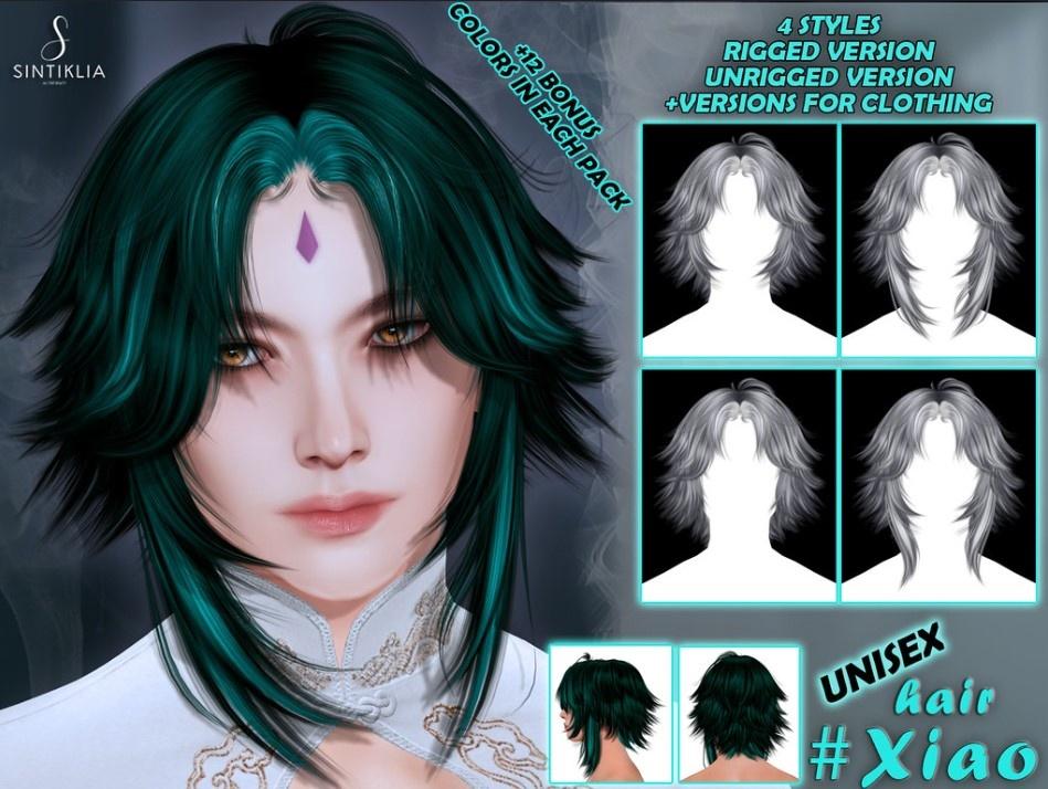 Прическа Xiao - загрузить для Симс 4