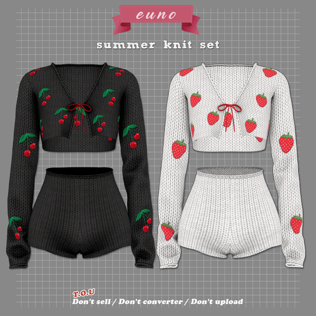 summer knit set - загрузить для Симс 4