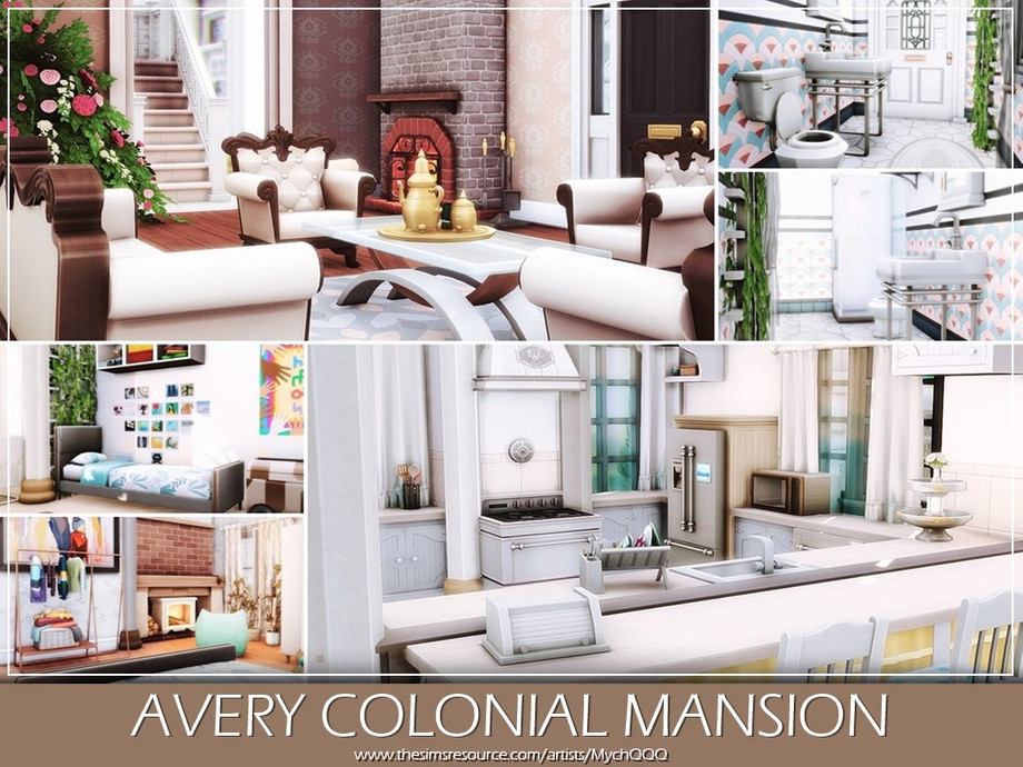 Avery Colonial Mansion - загрузить для Симс 4