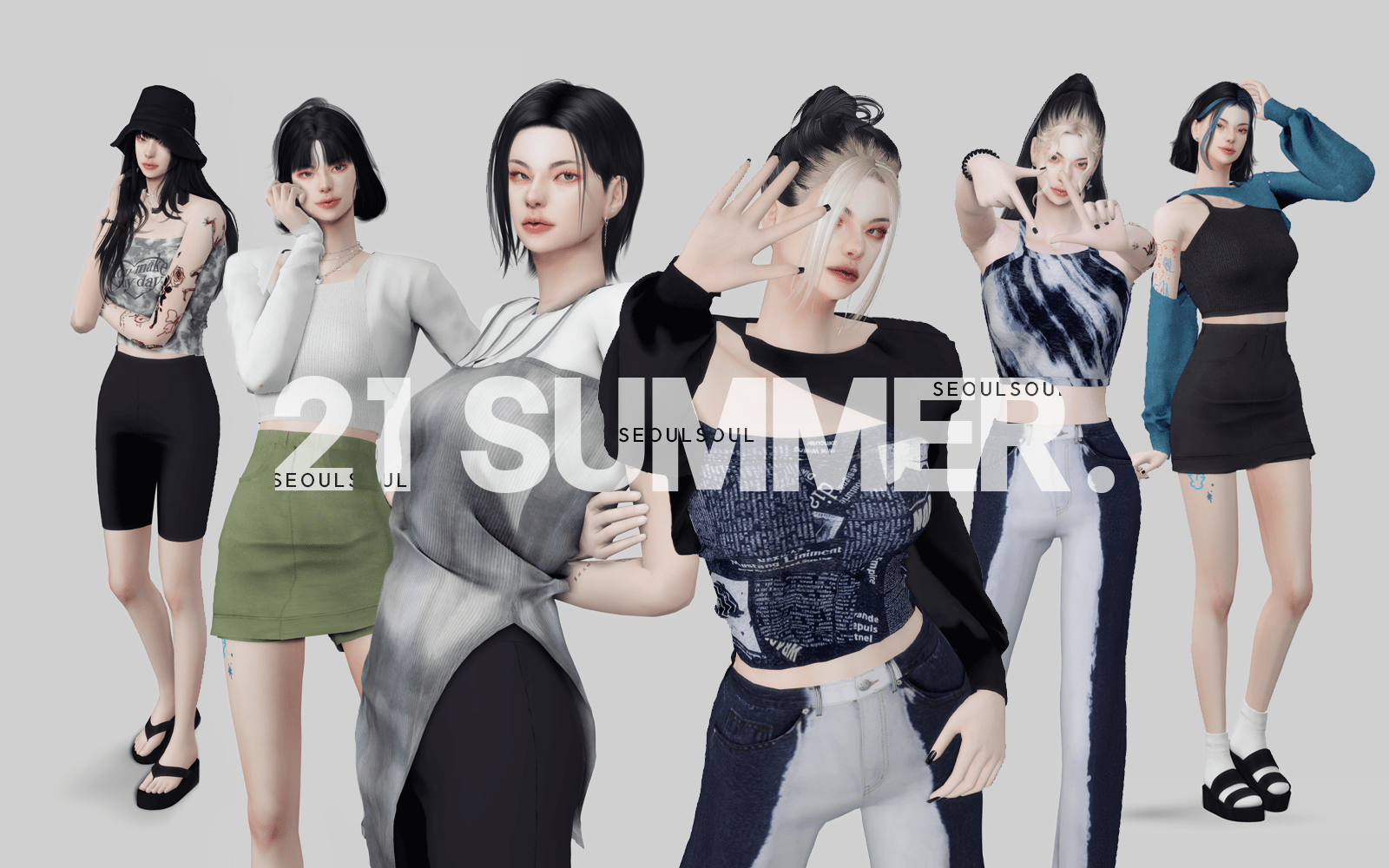 21SUMMER Set - загрузить для Симс 4