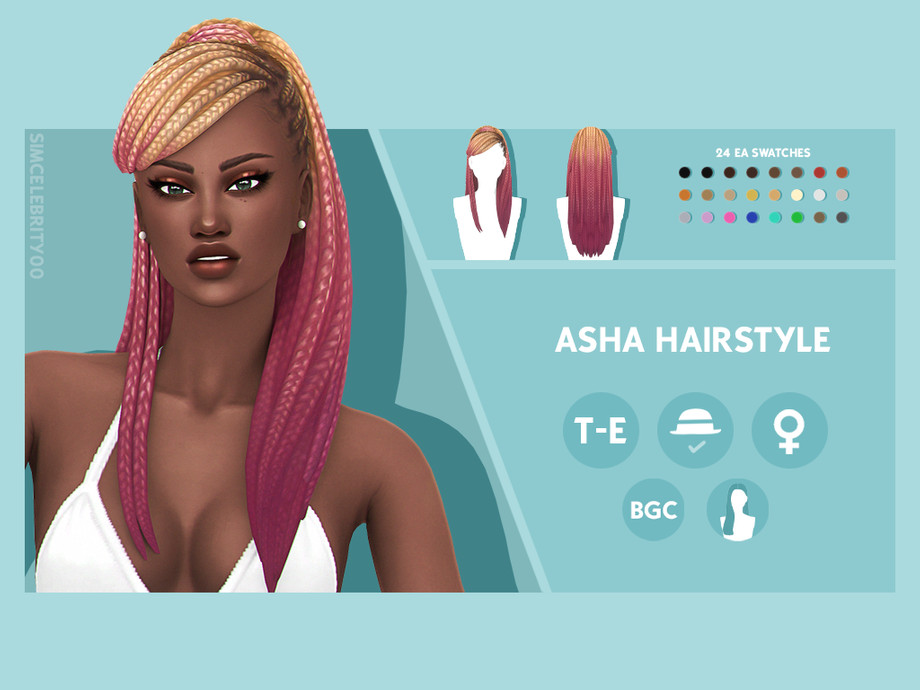 Asha Hairstyle - загрузить для Симс 4