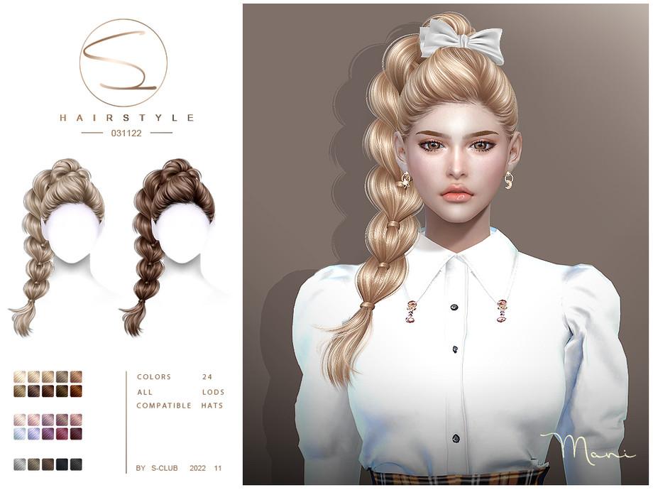 Long Braid Hairmani031122 загрузить для Симс 4