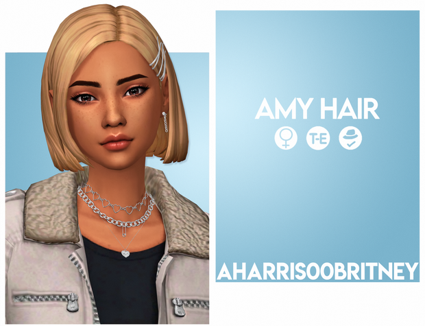 Amy Hair - загрузить для Симс 4