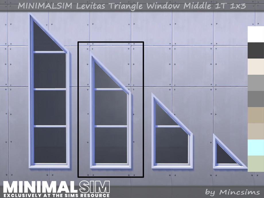 Levitas Triangle Window Middle 1T 1x3 - загрузить для Симс 4