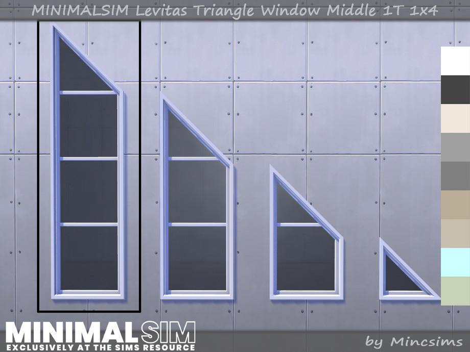 Levitas Triangle Window Middle 1T 1x4 - загрузить для Симс 4