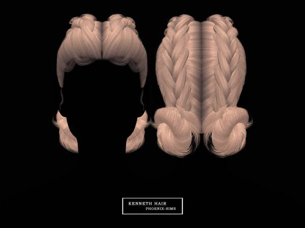 Прическа kenneth - загрузить для Симс 4