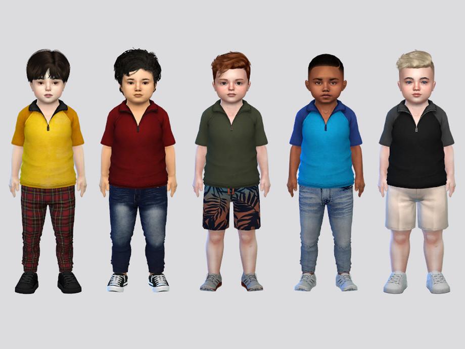 Поло Zippered Compression для малышей - загрузить для Симс 4