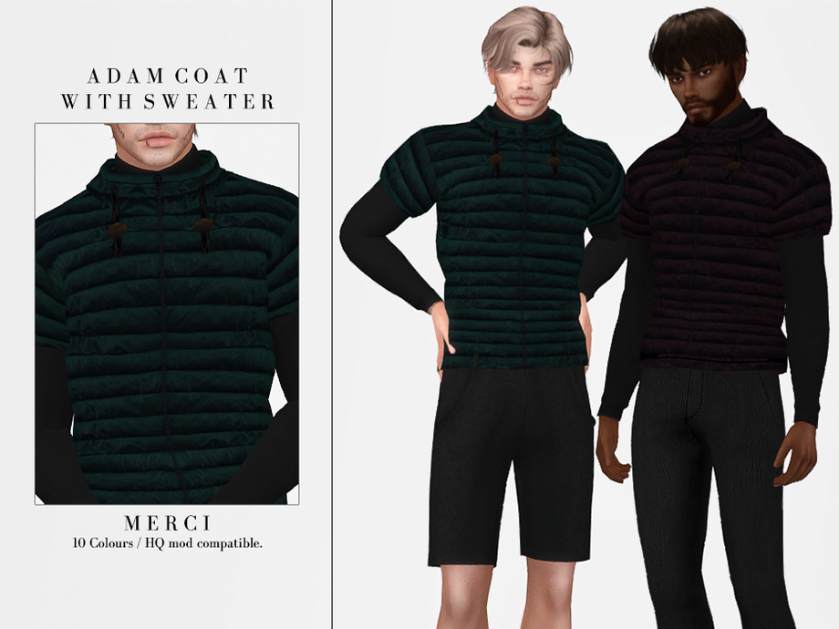 Adam Coat with Sweater - загрузить для Симс 4