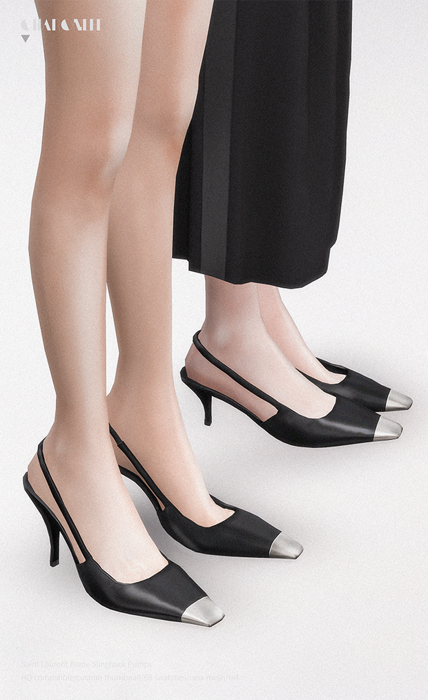 Туфли Saint Laurent Blade Slingback Pumps - загрузить для Симс 4