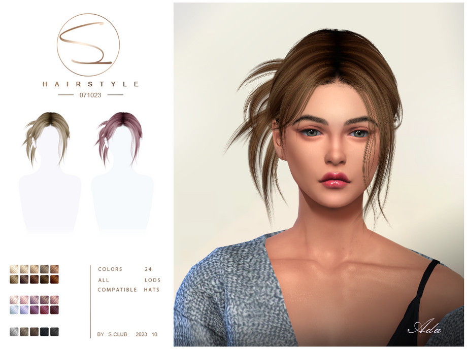 Прическа Cute updo hairstyle ADA (071023) - загрузить для Симс 4