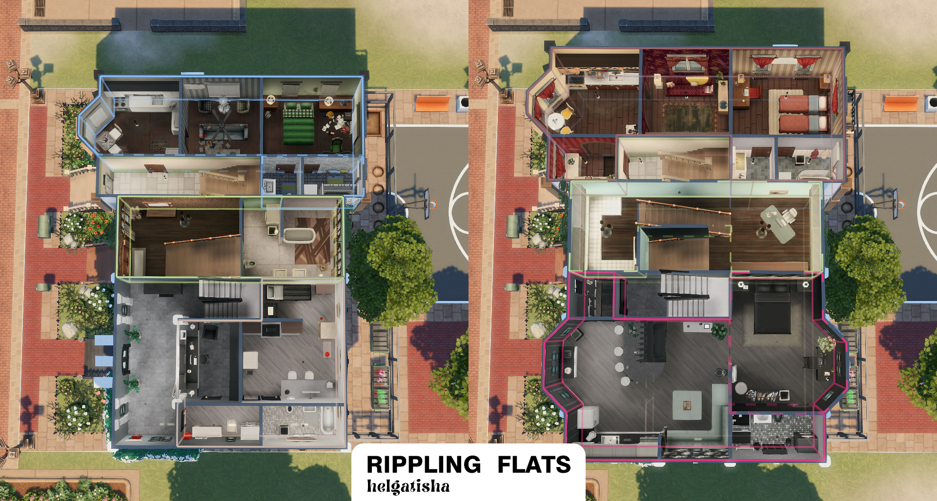 Многоквартирный дом Rippling Flats - загрузить для Симс 4