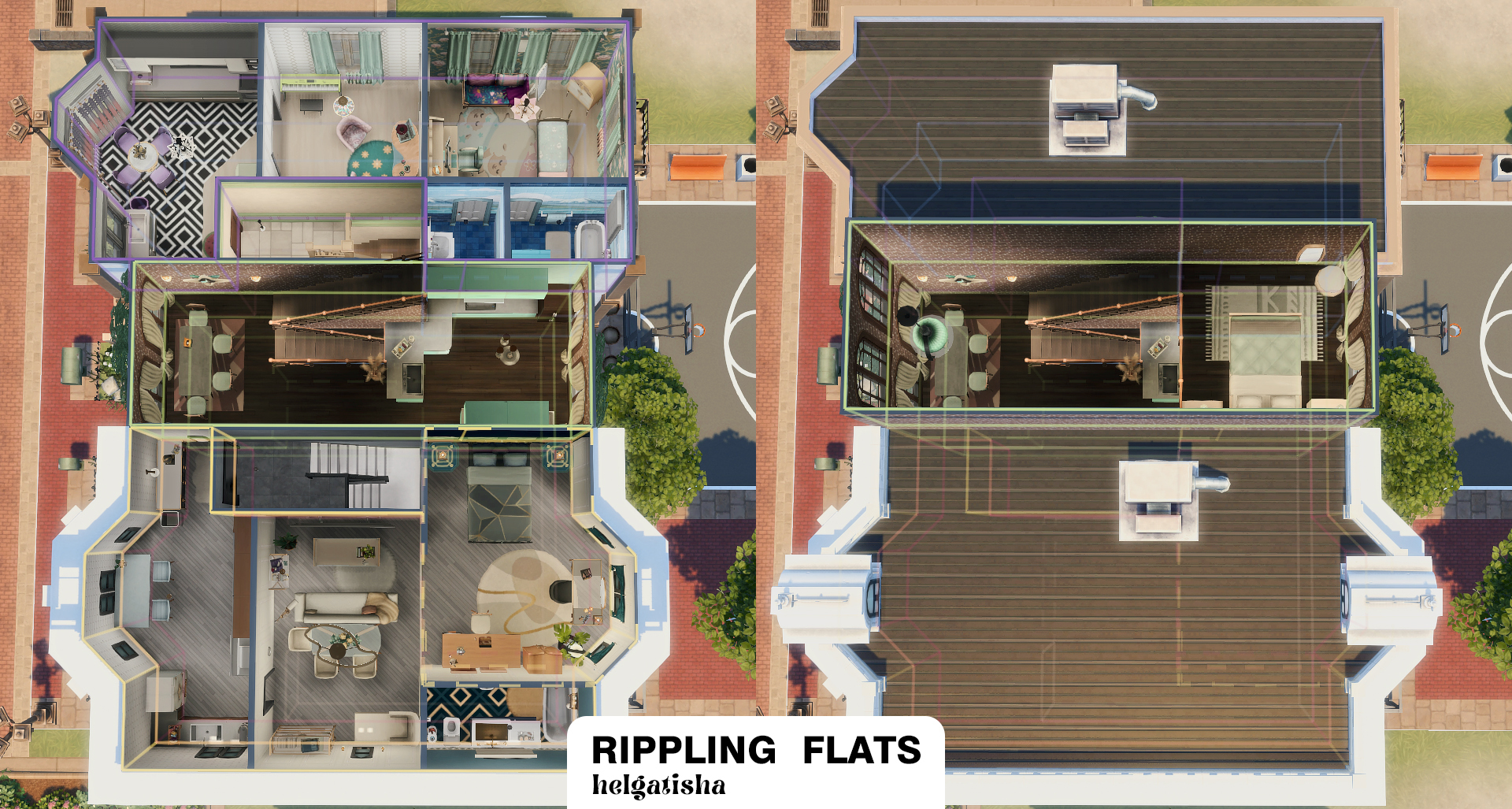 Многоквартирный дом Rippling Flats - загрузить для Симс 4