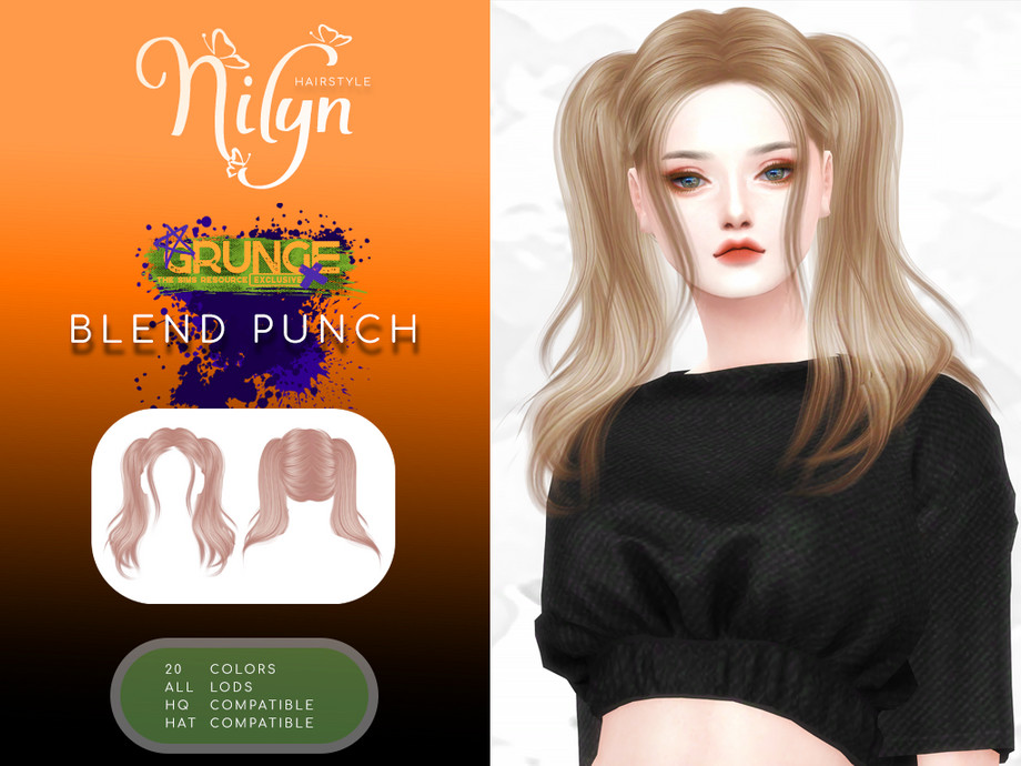 Прическа BLEND PUNCH - загрузить для Симс 4