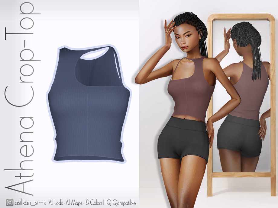 Топ Athena Crop-Top - ACN 477 - загрузить для Симс 4